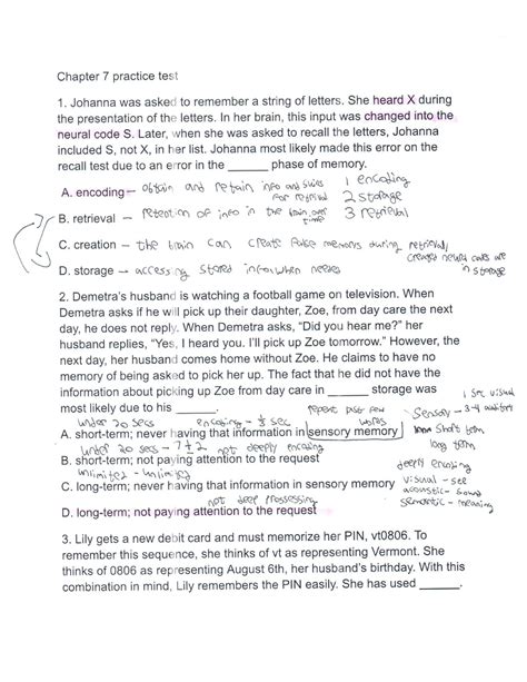 Psychology In Your Life Chapter 7 Practice Test Memory Annotated PSY 102 Studocu