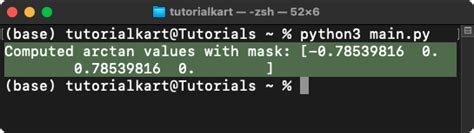 Numpy Arctan Trigonometric Inverse Tangent