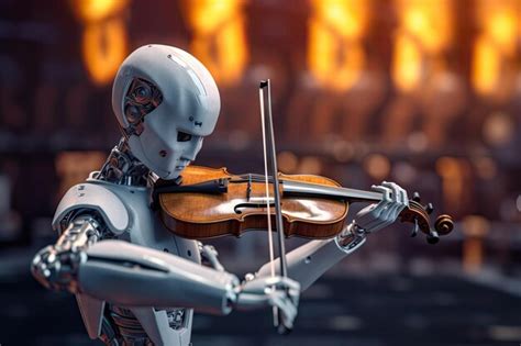 Premium Photo The Robot Plays The Violin By Her Iaequipped Robot