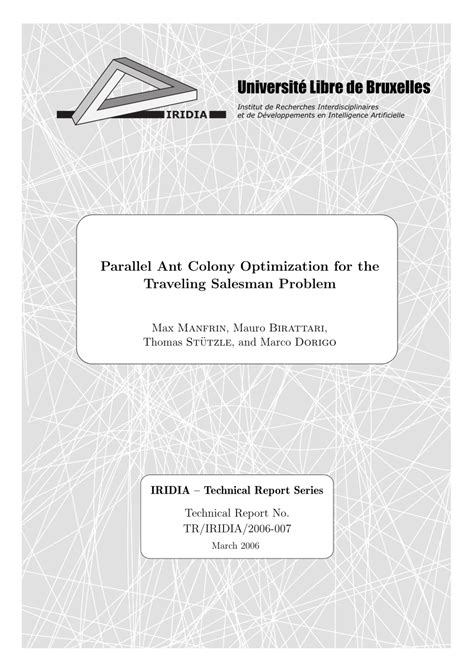 Pdf Parallel Ant Colony Optimization For The Traveling Salesman Problem