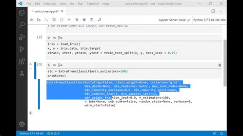 Classification Example With An Extra Trees Method In Python Youtube