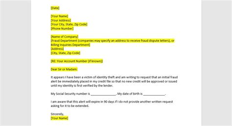 Credit Bureau Fraud Alert Letter Template Credit Bureau Fraud Alert Credit Bureau Fraud Alert