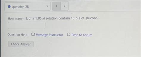 Solved How Many ML Of A M Solution Contain G Of Chegg Com