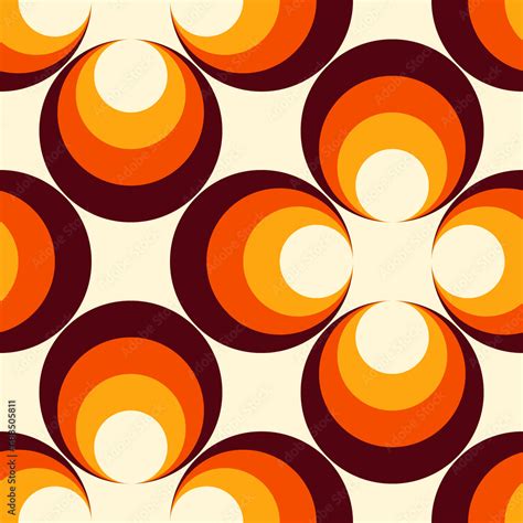 Mid Century Modern Style Seamless Pattern Vintage Vector Background Abstract Geometric