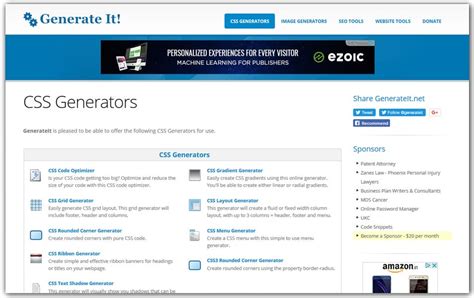 The Ultimate Collection Of Css Generators Css Author