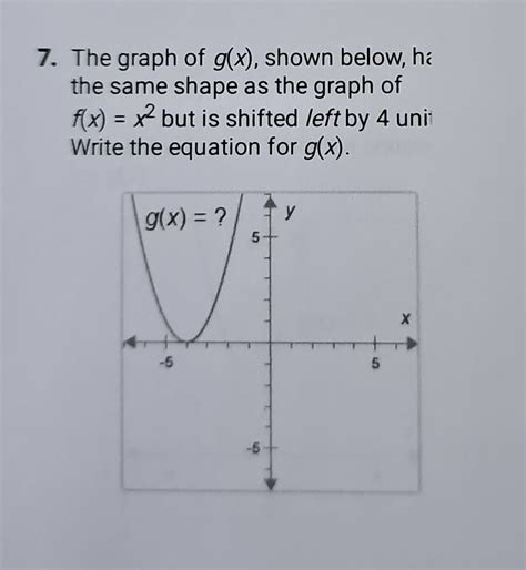 Solved The Graph Of G X Shown Below Hi The Same Shape As Chegg Com