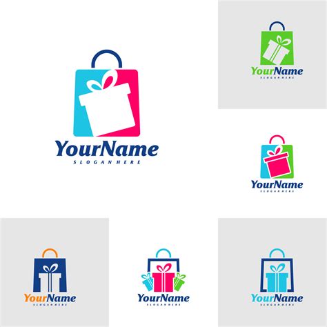 Set Of T Shop Logo Design Template Shop T Logo Concept Vector