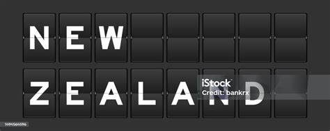 회색 배경에 뉴질랜드라는 단어가 있는 검은색 아날로그 플립 보드 건강관리와 의술에 대한 스톡 벡터 아트 및 기타 이미지 건강관리와 의술 검색 경제 Istock