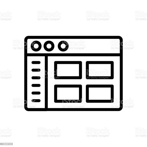 브라우저 웹 사이트 사진 아이콘 간단한 라인 Ui 및 Ux 웹 사이트 또는 모바일 응용 프로그램에 대한 인터넷 익스플로러
