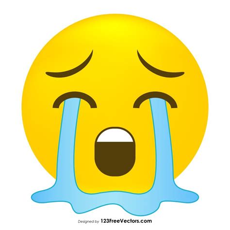 Loudly Crying Face Emoji Vector Artofit