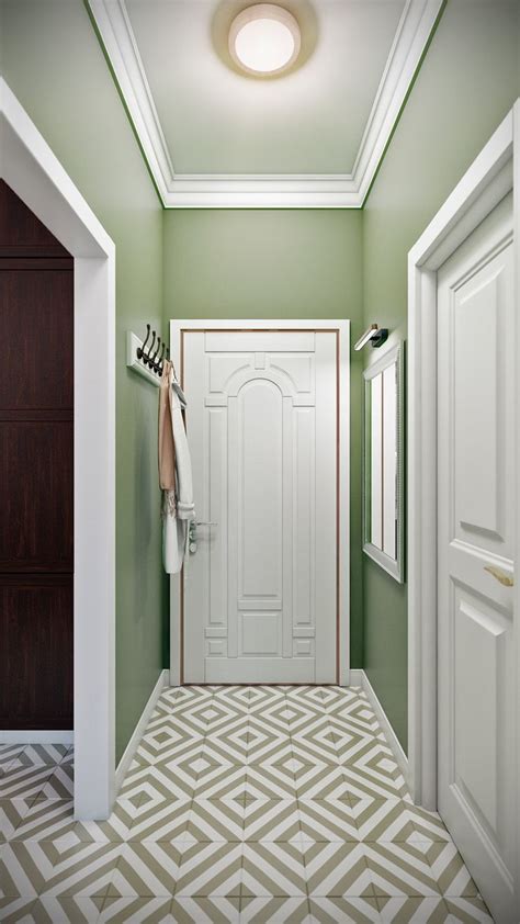 Бюджетная двушка в оливковых тонах проект в Москве — Inmyroom Дизайн Интерьер Обои для гостиной