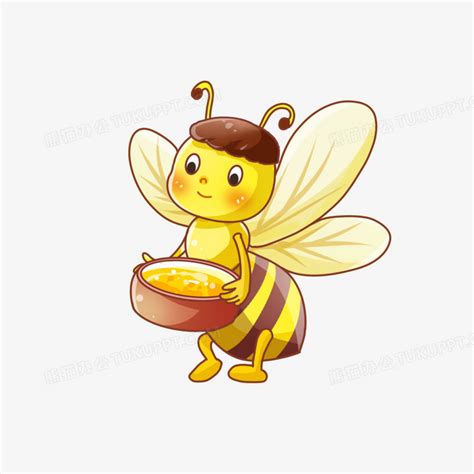 手绘卡通可爱小蜜蜂采蜜PNG图片素材下载 手绘PNG 熊猫办公