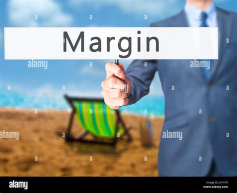 Margin Businessman Hand Holding Sign Business Technology Internet