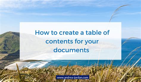 How To Create A Table Of Contents For Your Documents