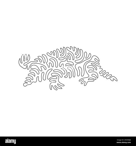 Continuous Curve One Line Drawing Of Cute Mole Curve Abstract Art Single Line Editable Stroke