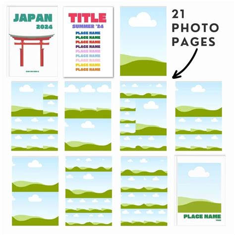 Create Your Own Japanese Travel Photo Book Customizable Canva Template