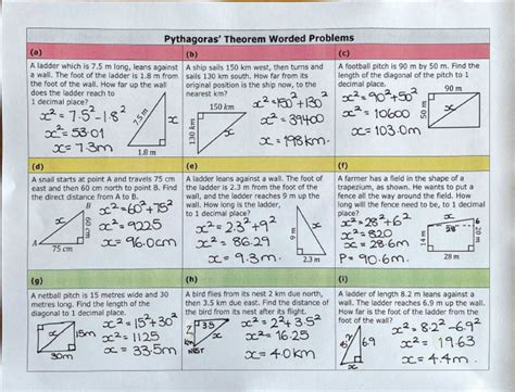 Pythagoras Worded Problems Practice Grid Answers Pdf