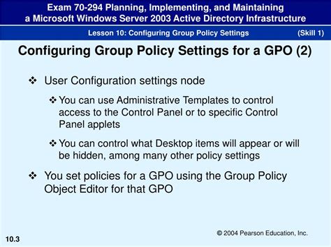 Ppt Configure Group Policy Settings For A Gpo Modify The Order Of