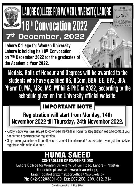 18th Convocation Of Lahore College For Women University