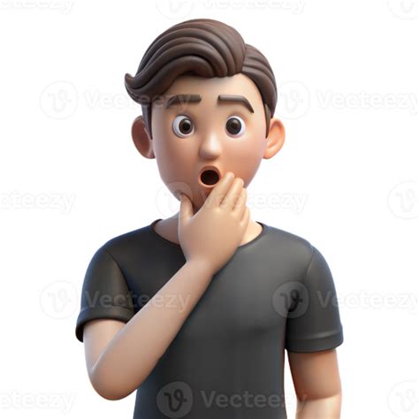 3d Rendered Male Character With Shocked Expression 50907482 Png