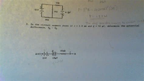 solved in the circuit segment shown if l 2 0 ma and c 150