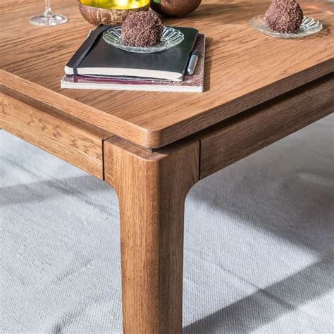 Table Basse Carrée Bois Chêne Massif Naturel 80x80 Cm Monti
