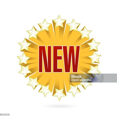 흰색 위에 단어 새로운 일러스트 레이 션 디자인의 황금 표시 3차원 형태에 대한 스톡 벡터 아트 및 기타 이미지 3차원 형태 가격 개념 Istock