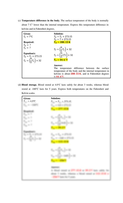 Solution Physics Practice Problems On Temperature Celsius