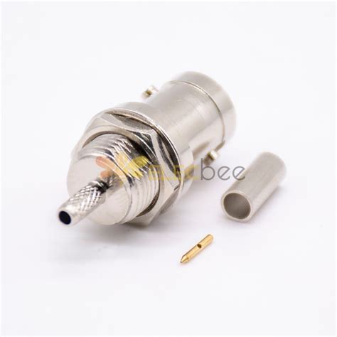 Hd Sdi Bnc Connector For Cable Female Vertical Type 180 Degree Crimp 50 Ohm