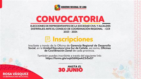 Gore Lima Convoca A Elecciones De Representantes De La Sociedad Civil Y