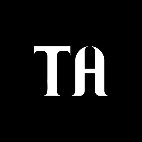 TA T A letter logo design. Initial letter TA linked circle uppercase ...