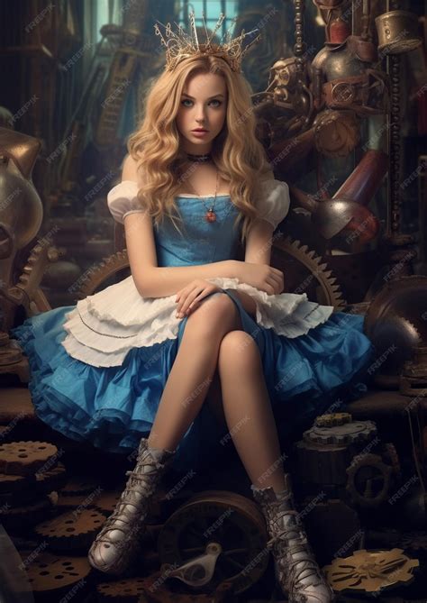 Premium Ai Image Alice In Wonderland Character Illustrated