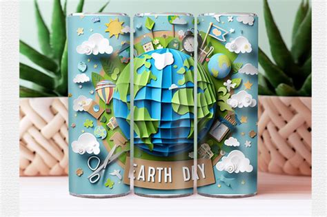 Earth Day Tumbler Wrap Skinny Tumbler Graphic By Crafted Wonders