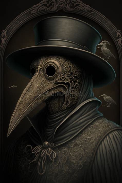 Vintage Style Illustration Of A Crow In A Hat With A Top Hat Stock