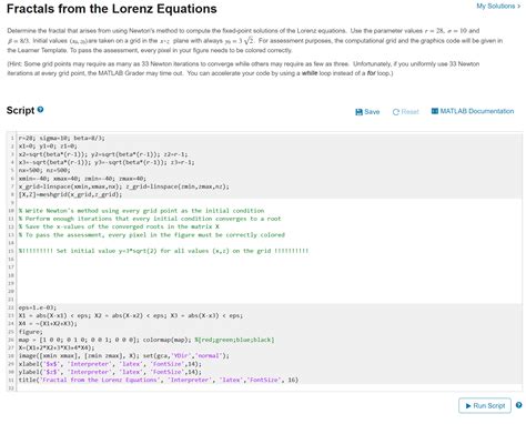 Solved Fractals From The Lorenz Equations Determine The