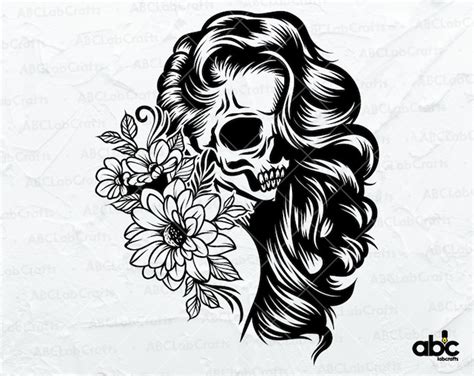 Girly Skull Lips Svg Etsy