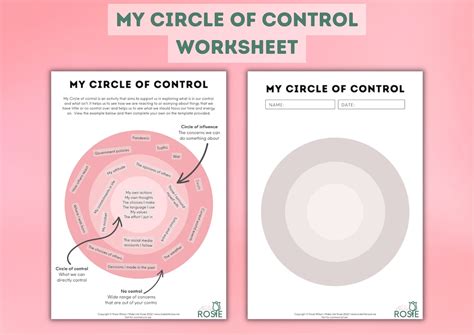 My Circle Of Control Worksheet For Teens Mental Health Etsy Uk