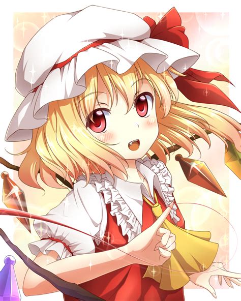 Mount Whip Flandre Scarlet Touhou 1girl Arm Up Ascot Blonde Hair