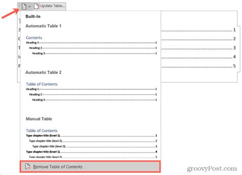 How To Edit Update Or Remove A Table Of Contents In Word Midargus