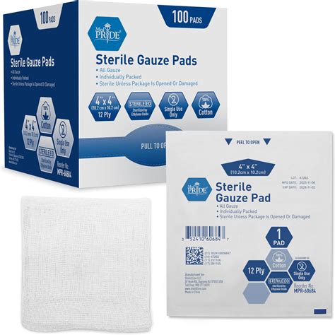 Med Pride 4x4 Sterile Gauze Pads Individually Wrapped 12