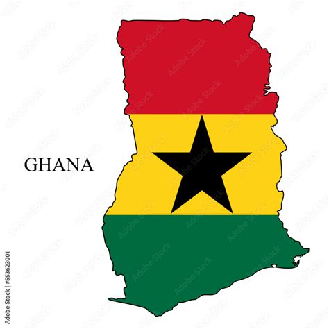 Ghana Map Vector Illustration Global Economy Famous Country Western