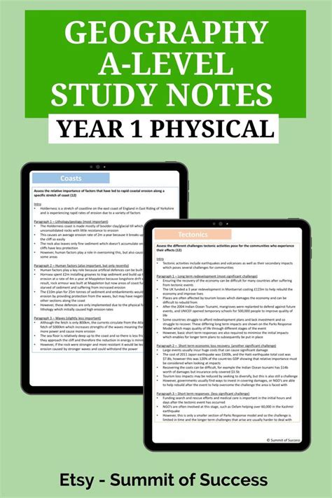 A Level Geography Revision Guide Year Physical Topics Exam Question And Essay Plans A