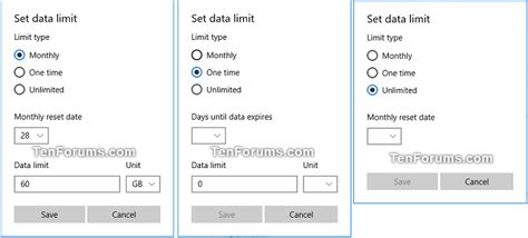 Set Data Limit For Cellular Wi Fi And Ethernet Networks In Windows 10