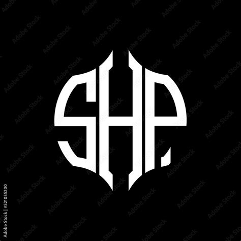Shp Letter Logo Shp Best Black Background Vector Image Shp Monogram