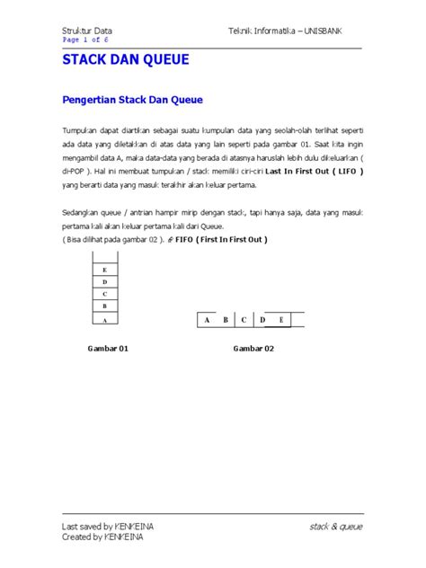 Pengertian Stack Dan Queue Pdf