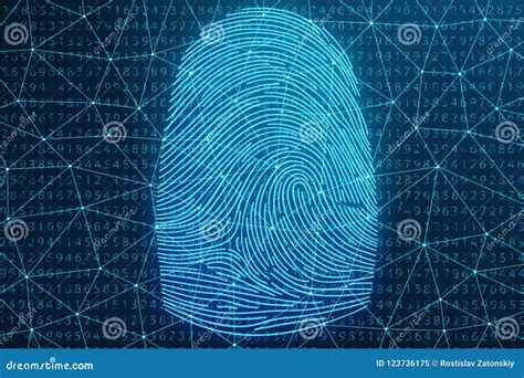3d Illustration Fingerprint Scan Provides Security Access With Biometrics Identification