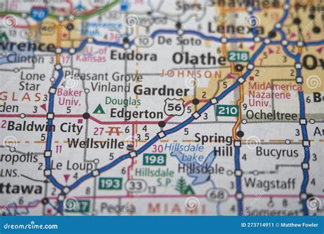 Map Highlighting Johnson County Kansas Stock Image Image Of Outdated