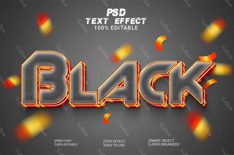 Black Doom Party 3d Text Effect Photoshop Premium Psd File