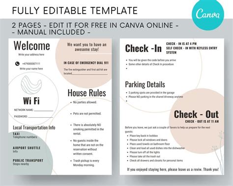 Stationery Templates Airbnb Host Airbnb House Rules Checkout Checklist