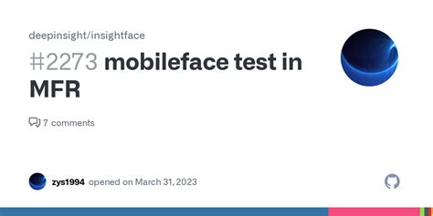 Mobileface Test In Mfr · Issue 2273 · Deepinsightinsightface · Github